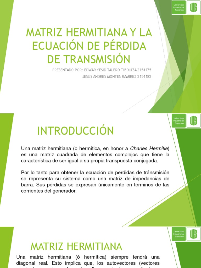Matriz Hermitiana. | PDF | Matriz (Matemáticas) | Energia electrica