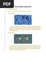 Jenis Motif Batik Di Indonesia | PDF