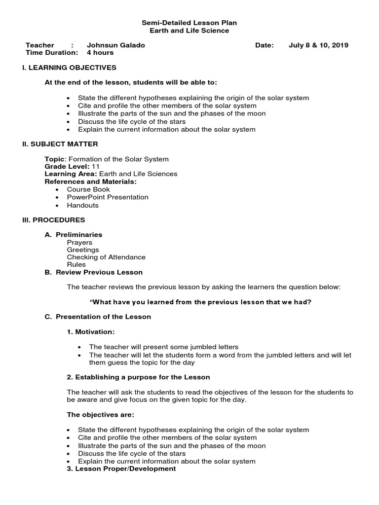 Science Chapter 2 | PDF | Teachers | Lesson Plan