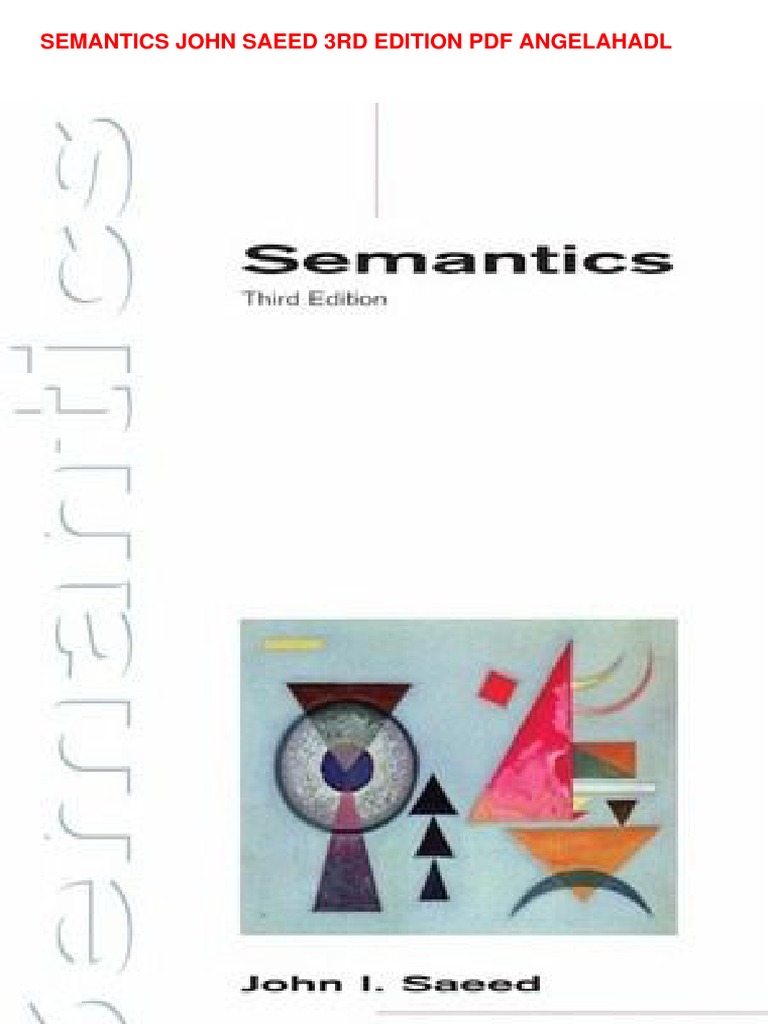 Semantics John Saeed 3rd Edition PDF Angelahadl | PDF | E Books | Textbook