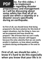 EARTHQUAKE Roleplay (SCRIPT) | PDF | Earthquakes