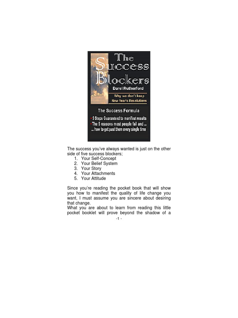 The Success Blockers 5 | PDF | Self Concept | Self