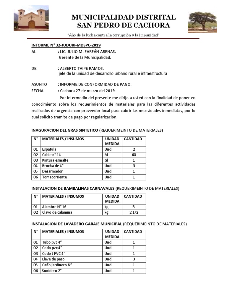 Informe de Conformidad de Pago | PDF | Naturaleza