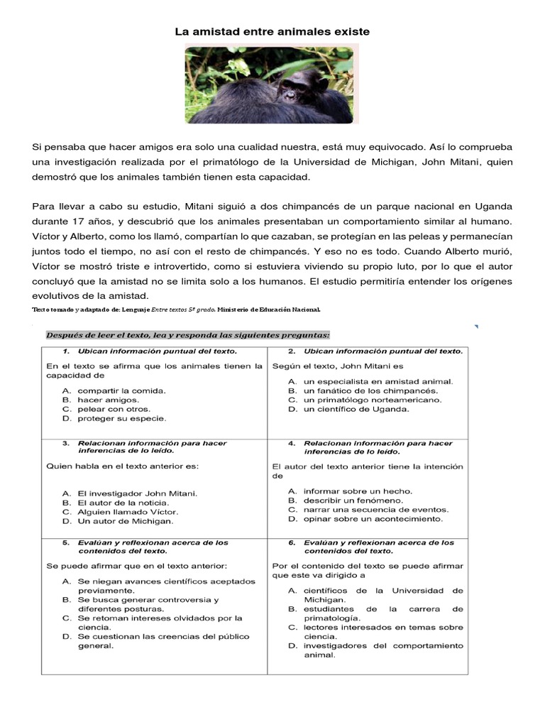 La Amistad Entre Animales Existe Pdf