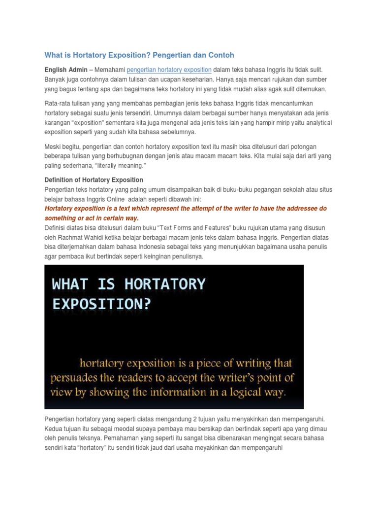 Hortatory Exposition | PDF