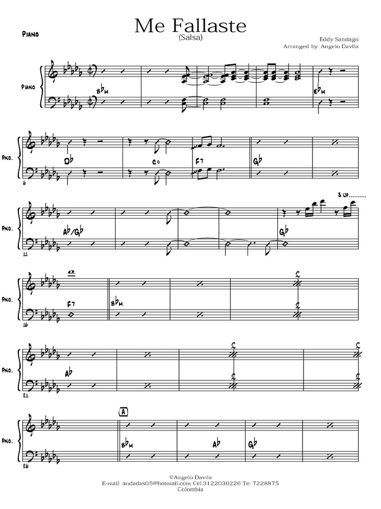 ME FALLASTE - Piano | PDF