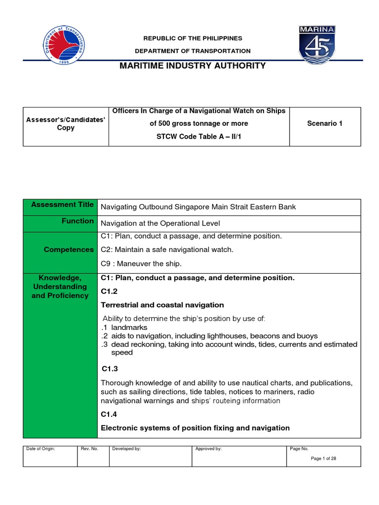 Edited 2020 Oic NW Scenario 1 C1 C2 & C9 | PDF | Navigation | Compass