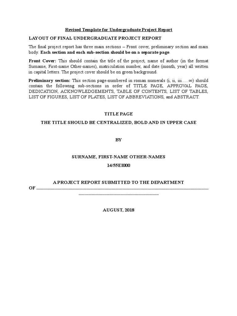 Revised Undergraduate Project Report Template-1 | PDF | Experiment
