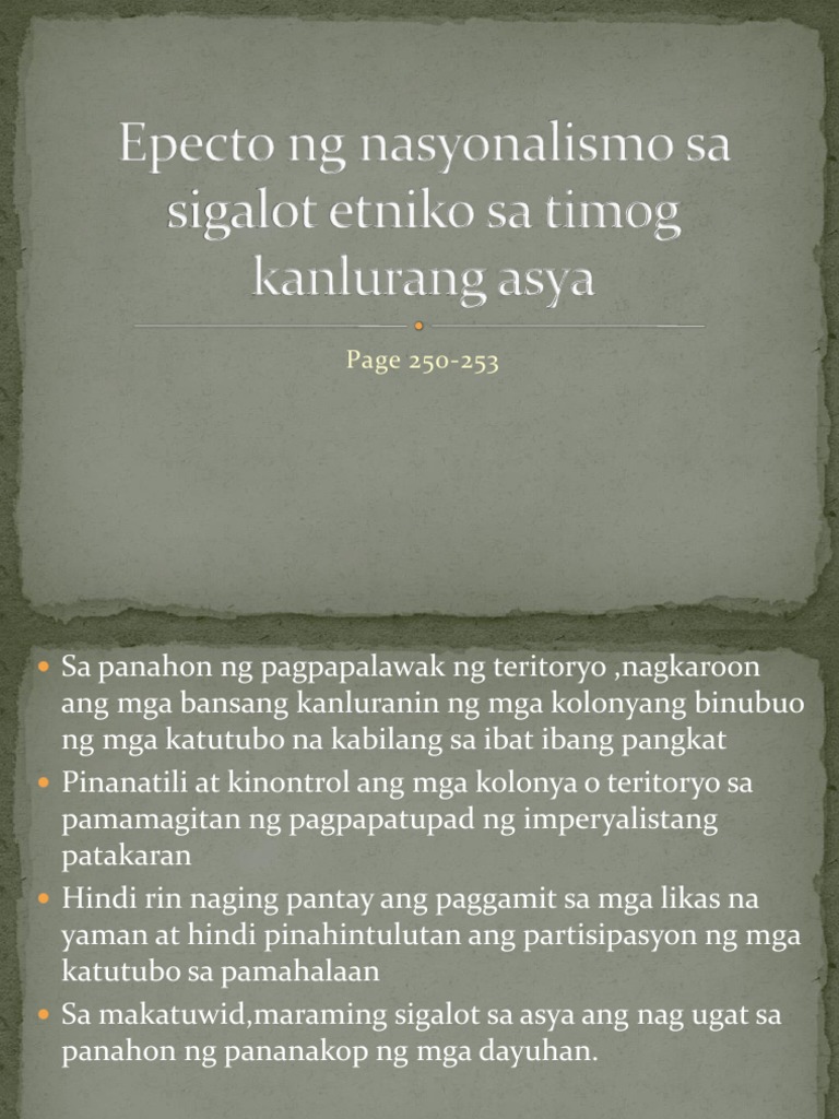 Epecto NG Nasyonalismo Sa Sigalot Etniko Sa Timog | PDF Epecto NG Nasyonalismo Sa Sigalot Etniko Sa Timog | PDF