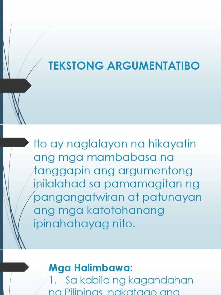 Tekstong Argumentatibo | PDF