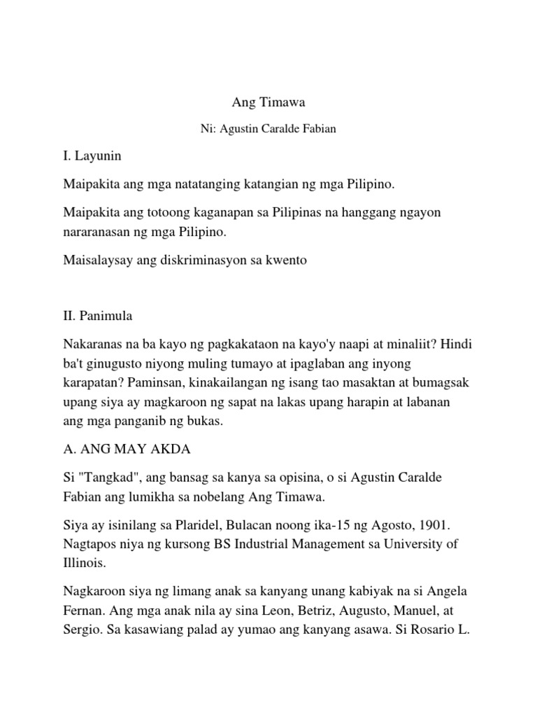 Ang Timawa | PDF