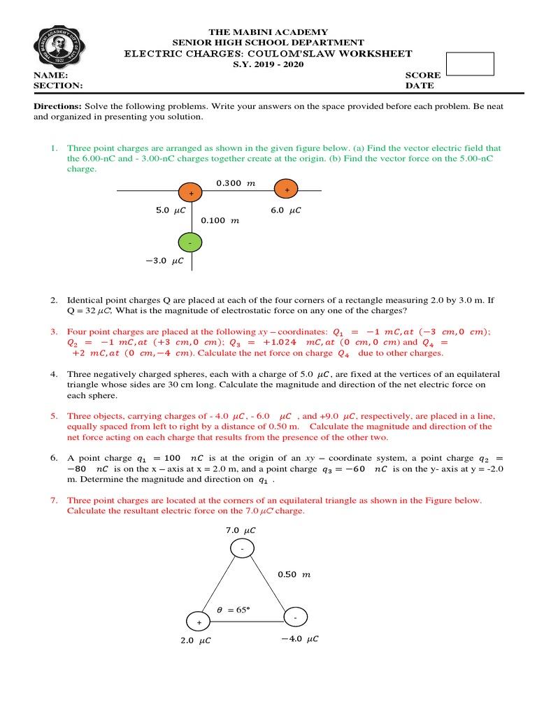 1 Coulomb S Law | PDF | Norm (Mathematics) | Electric Charge