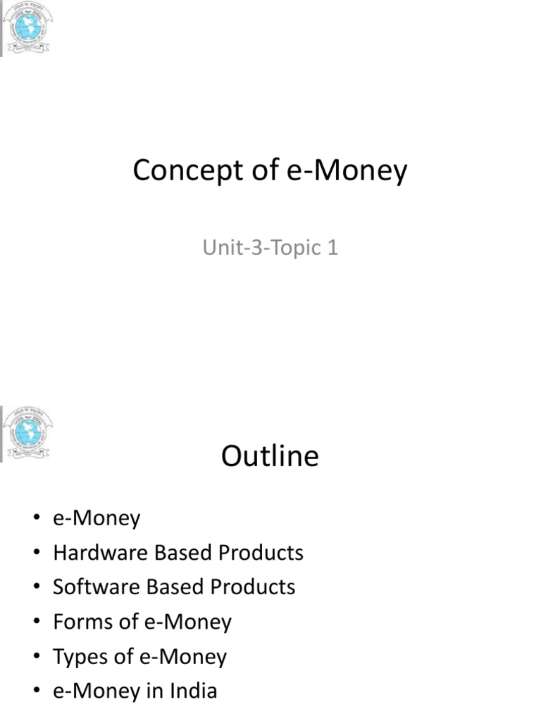 Concept of E-Money PDF | PDF | Stored Value Card | Money