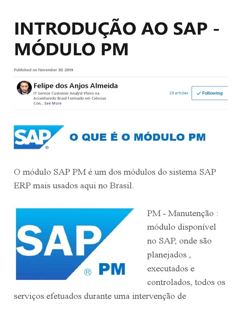 Sap PM | PDF | Planejamento | Informação