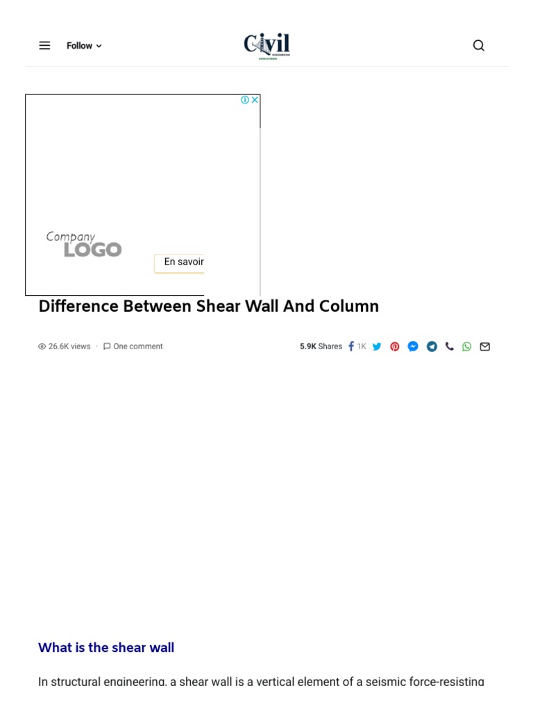 Difference Between Shear Wall and Column - Engineering Discoveries | PDF | Buckling | Column