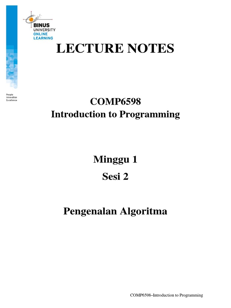 COMP6598 - Week 1 - Introduction To Algorithm LN - Final | PDF