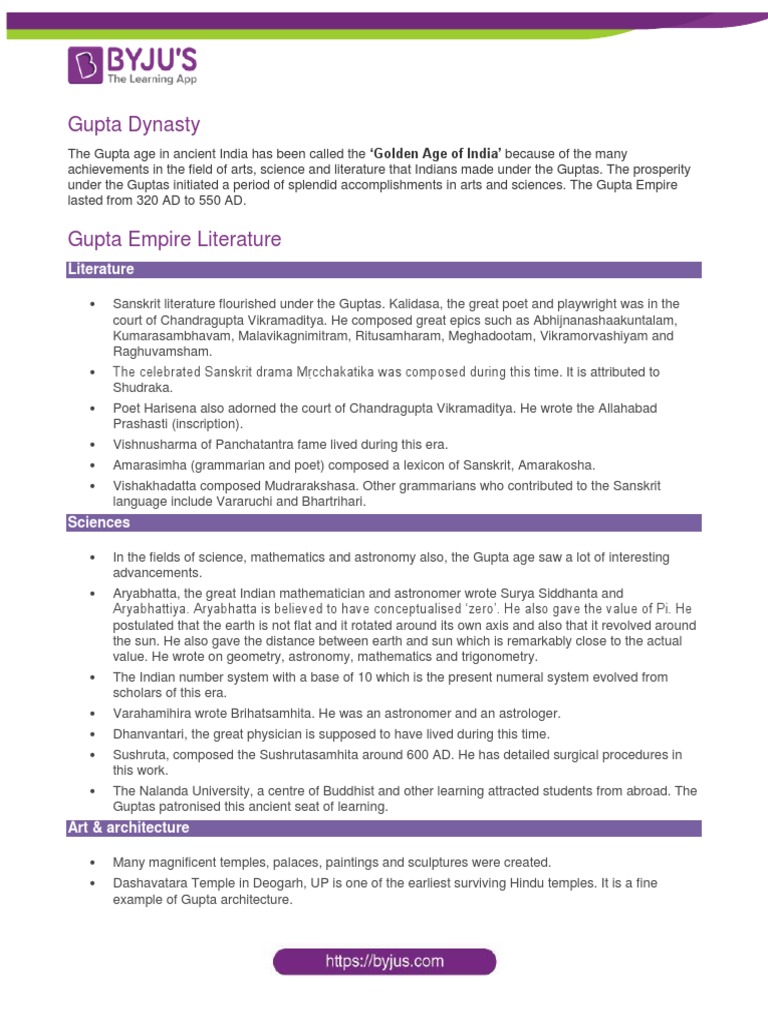 NCERT Notes Legacy and Decline of The Gupta Empire | PDF | Jainism ...