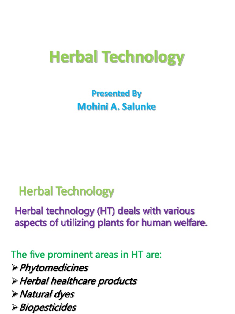 Herbal Technology Presentation 1 | PDF | High Performance Liquid ...