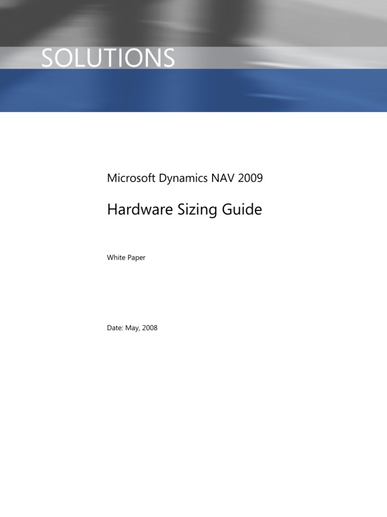Hardware Sizing Guide For Microsoft Dynamics NAV 2009 | PDF | Windows ...