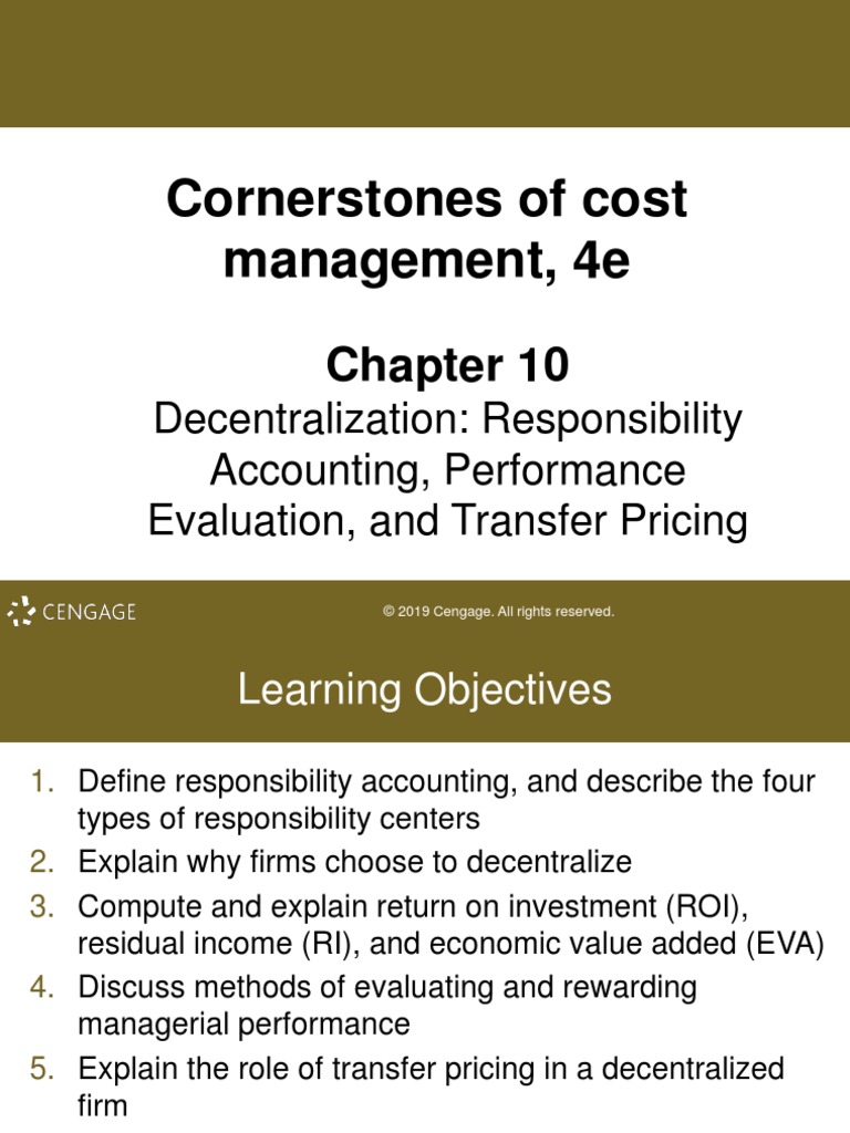 Chapter 10 - Responsibility Acctg | PDF | Return On Investment | Cost Accounting
