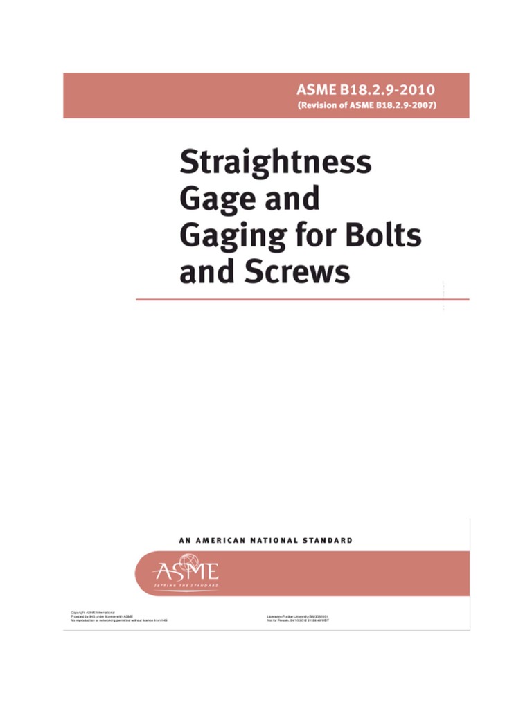 Asme B 18.2.9-2010 | PDF
