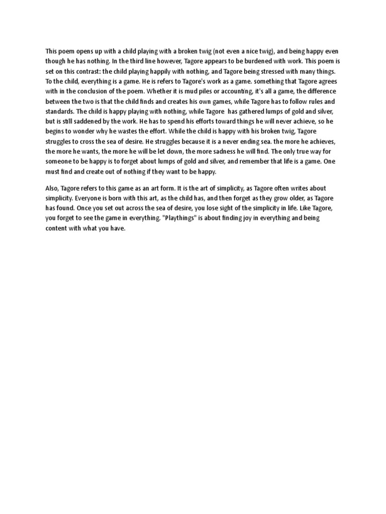 Playthings: Finding Joy in Simplicity | PDF | Poetry