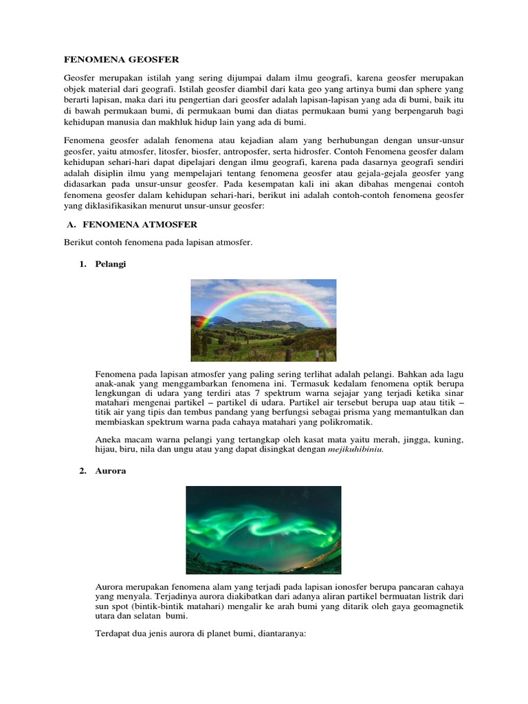 Berikut Contoh Fenomena Pada Lapisan Atmosfer | PDF