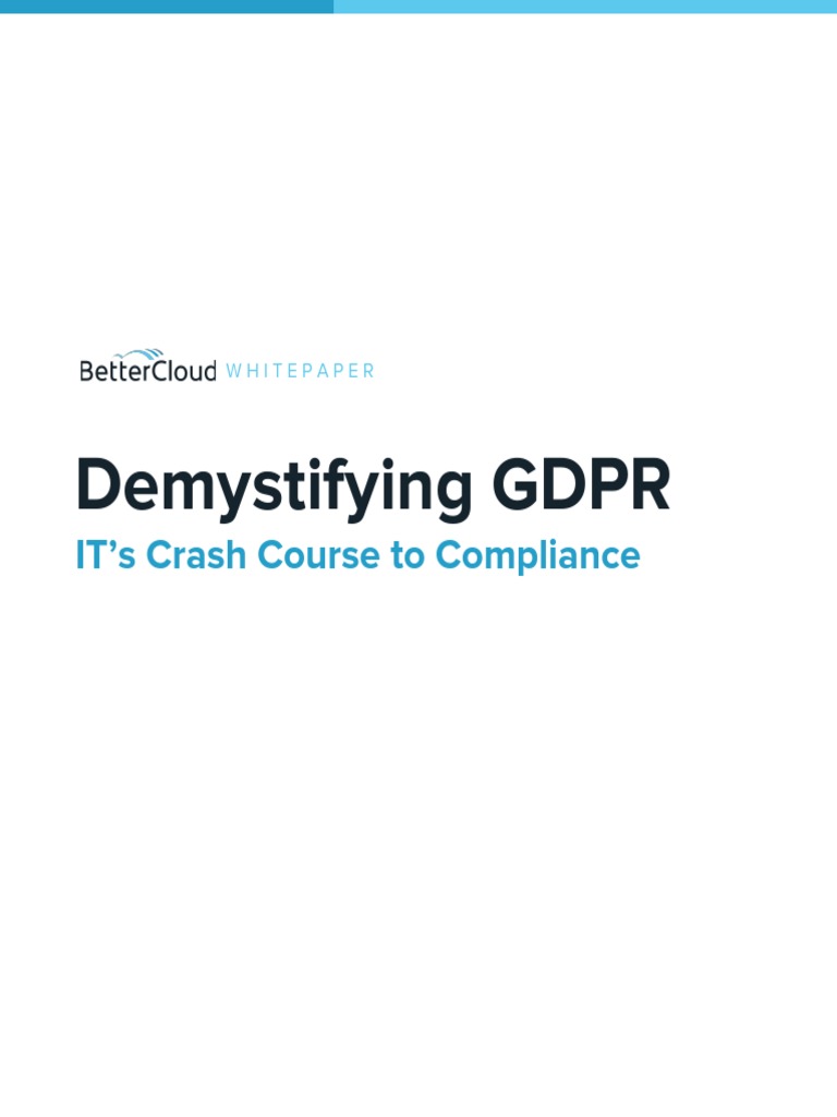 Bettercloud Whitepaper Demystifying GDPR PDF | Download Free PDF ...