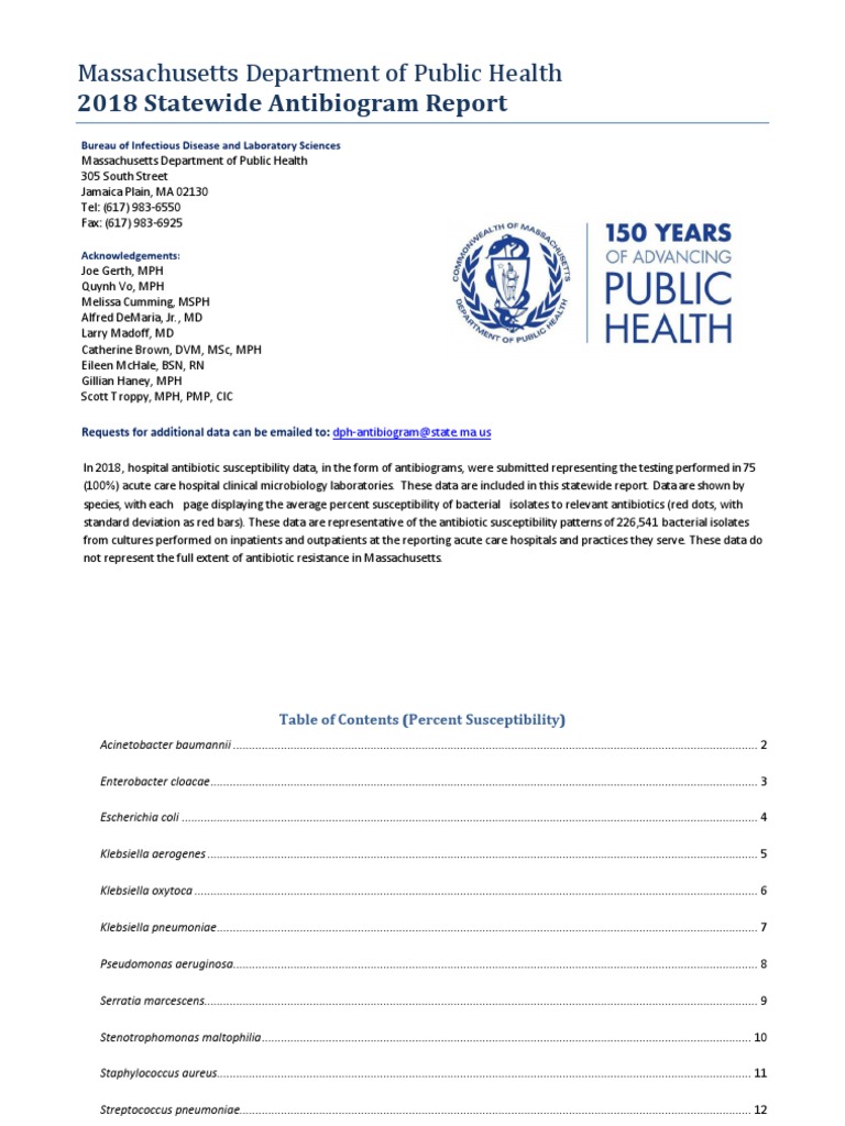 2018 Antibiogram Report | PDF | Immunology | Diseases And Disorders