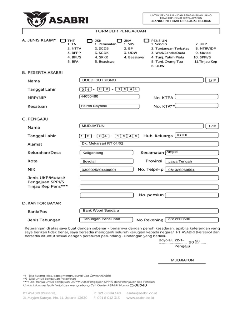 Form Pengajuan ISI | PDF