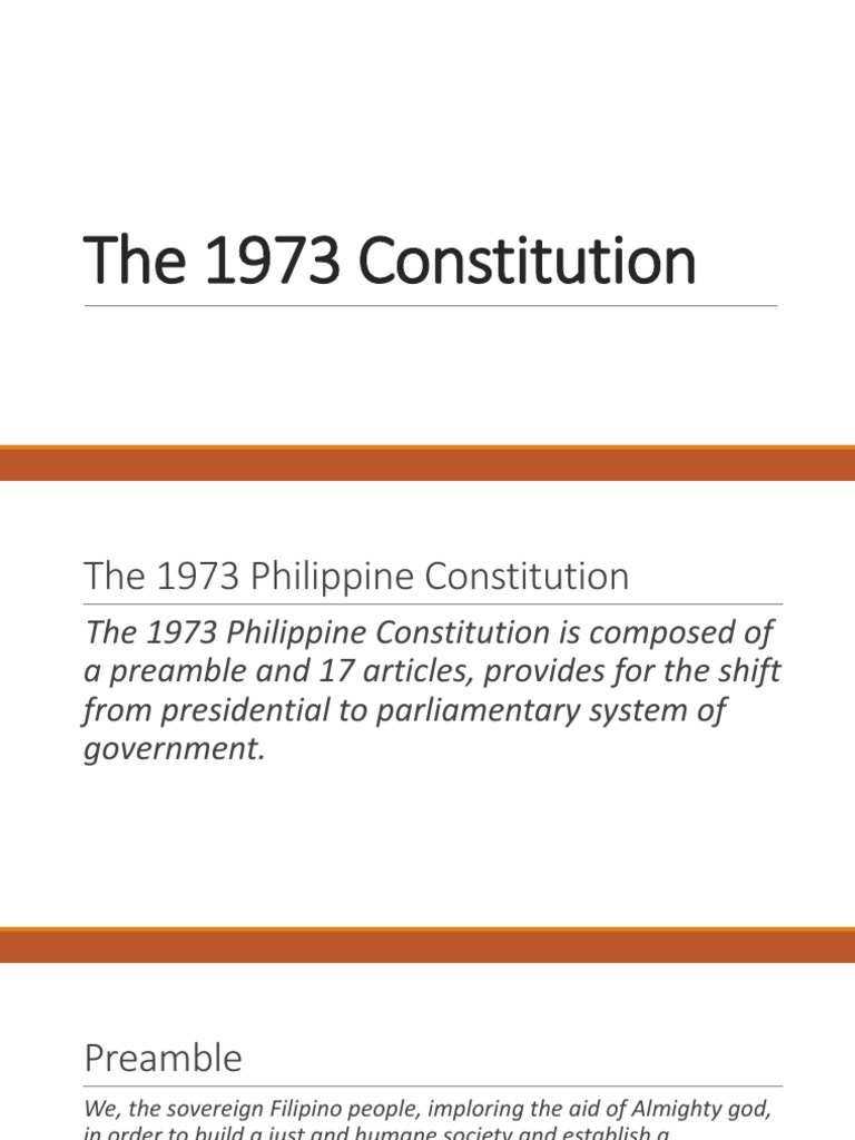 The 1973 Constitution | PDF | Impeachment | Constitutional Amendment