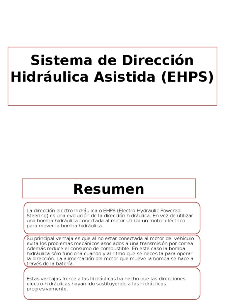 Sistema de Direccion Hidraulica Asistida EHPS PDF | PDF | Ingeniería mecánica | Science