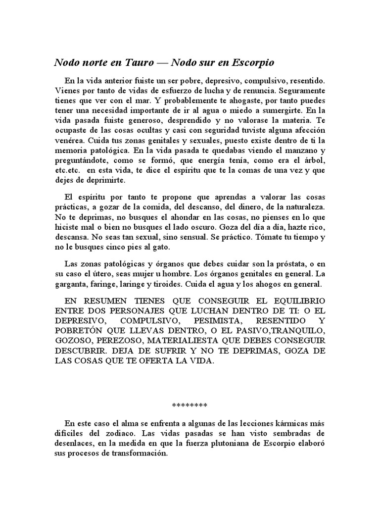 Nodo Norte en Tauro PDF | PDF | Amor | Ira