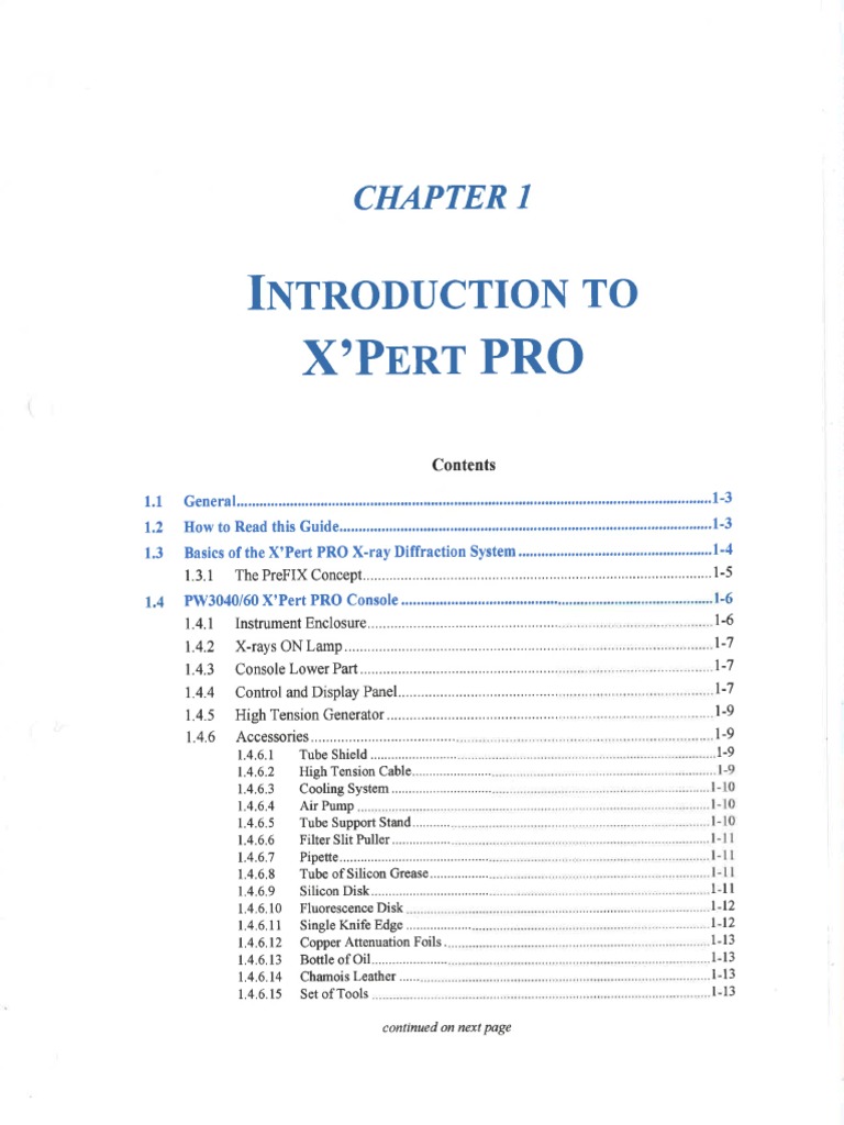 XRD - Introduction To XPert Pro PDF | PDF