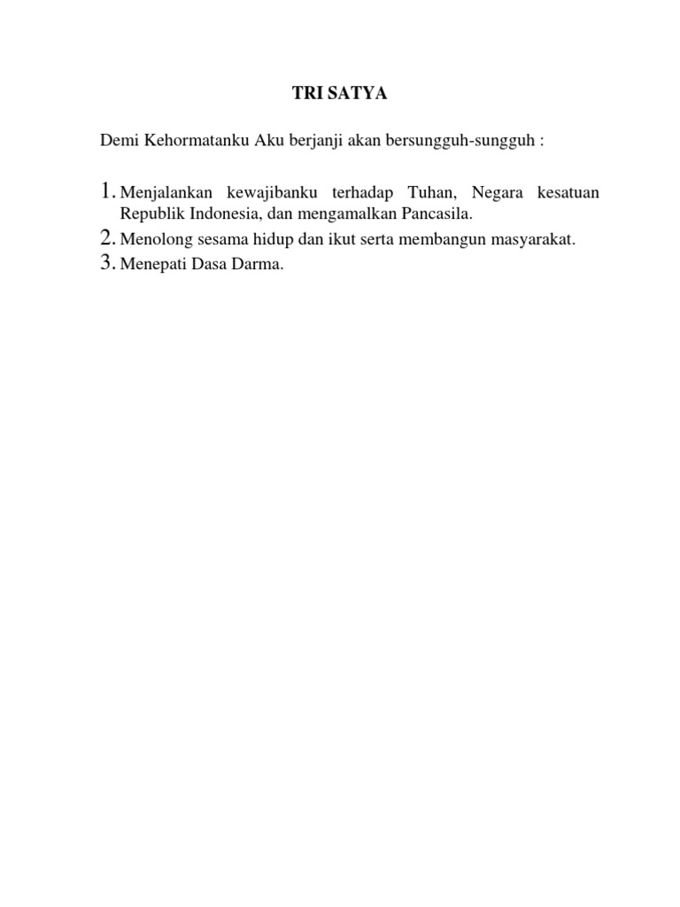 Tri Satya Pramuka | PDF