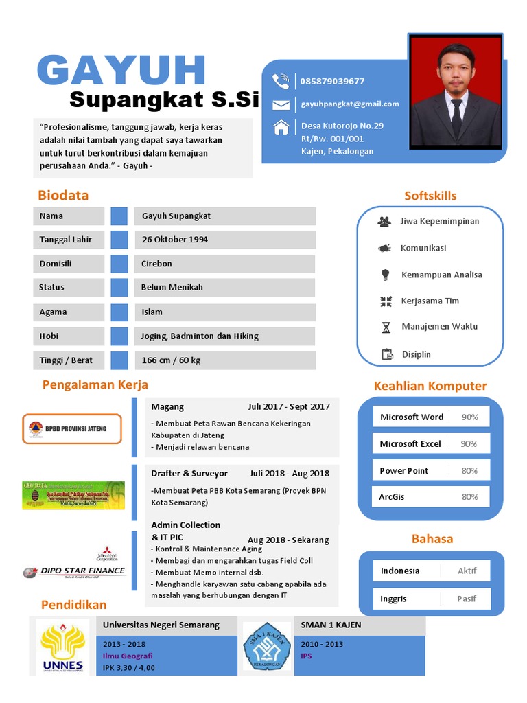 Pengalaman Kerja Gayuh Supangkat | PDF