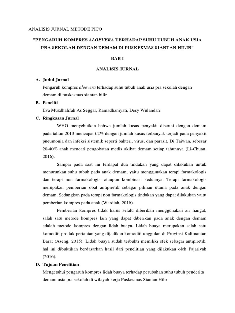 Analisis Jurnal Metode Pico | PDF