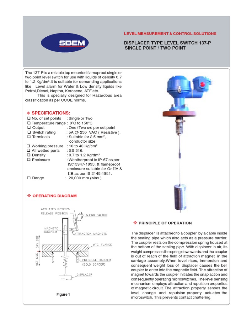 SBEM Top Mounted Displacement Switch | PDF | Switch | Density