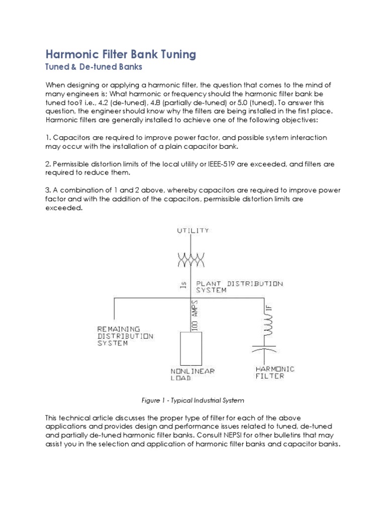 Harmonic Filter Bank Tuning | PDF | Electronic Filter | Harmonic