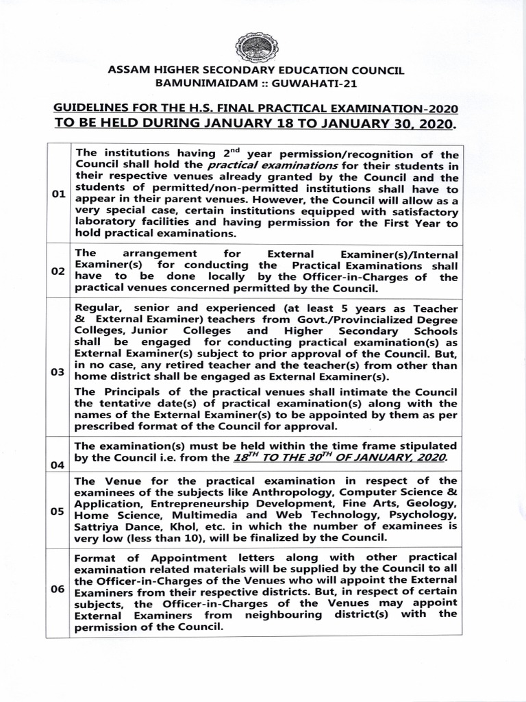 Guidelines For The HS Final Practical Exam 2020 | PDF | Business