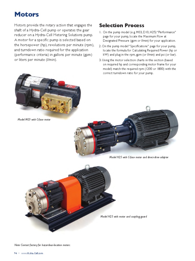Motors | PDF | Horsepower | Pump
