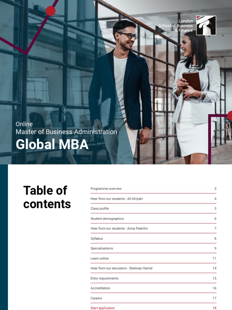Online Global MBA Program Overview | PDF | Master Of Business ...