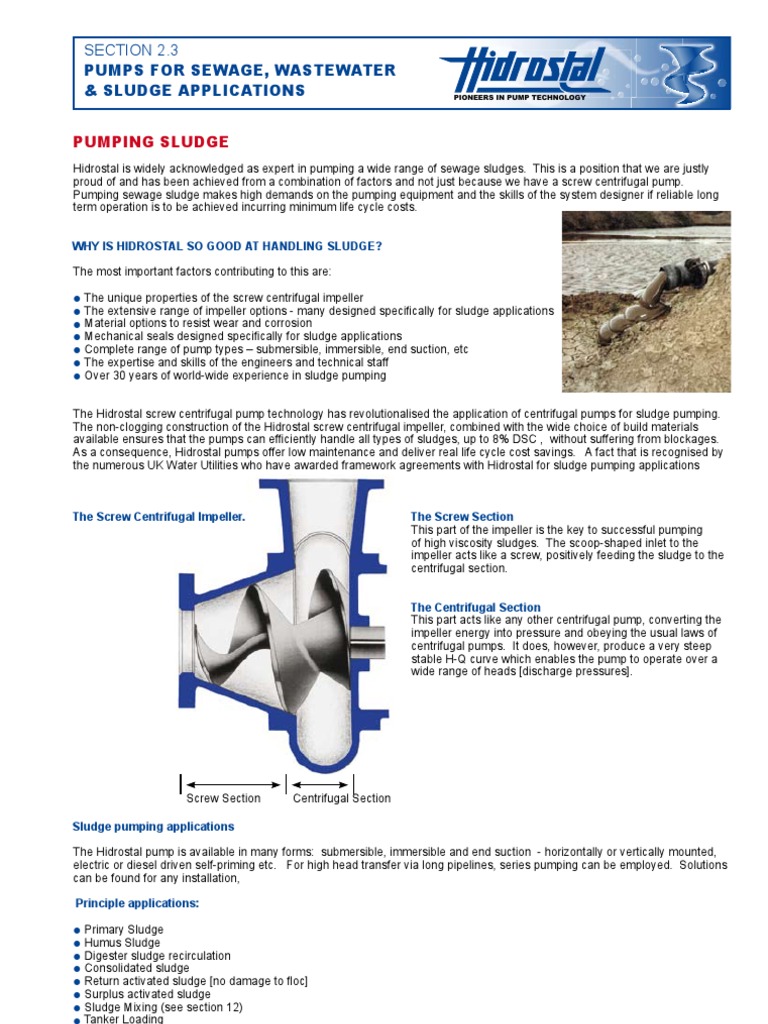 Pumping Sludge | PDF | Pump | Sewage Treatment