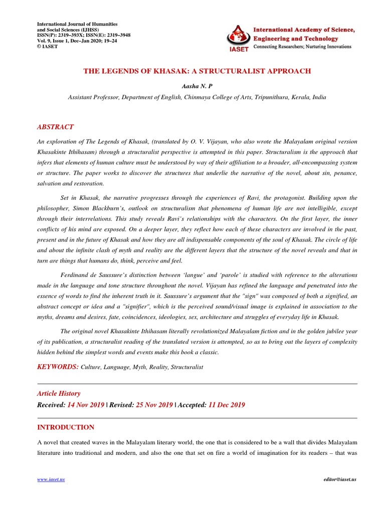 3.IJHSS - The Legends of Khasak | PDF | Cognitive Science