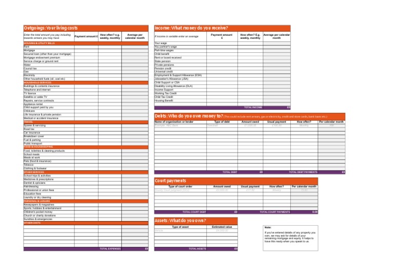 Income and Expenditure Overview Form | PDF | Credit | Finance & Money ...