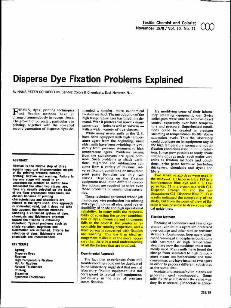 Disperse Dye | PDF | Dye | Steam