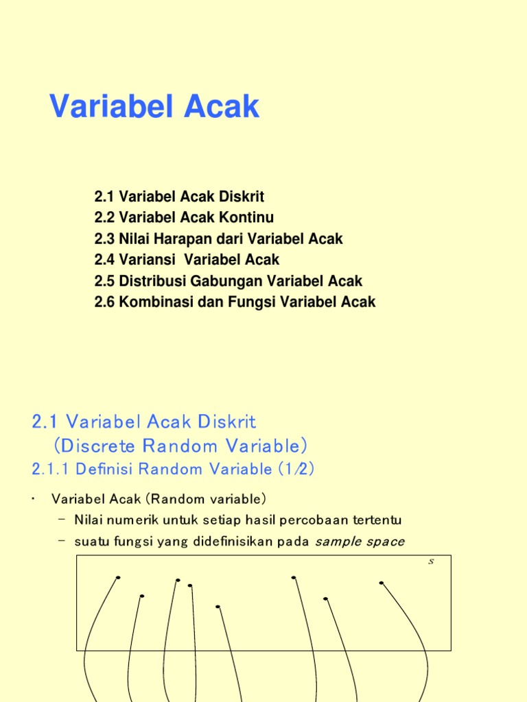 Variabel Acak | PDF | Metode & Bahan Ajar | Sains & Matematika