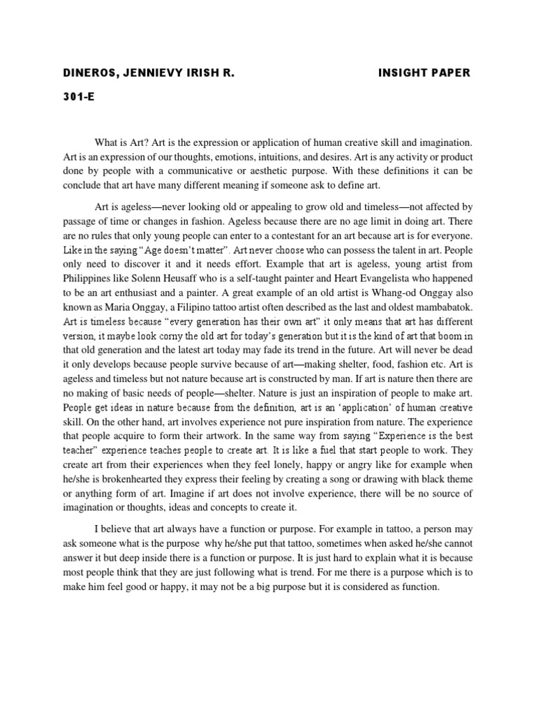 Insight Paper | PDF | Experience | Psychological Concepts