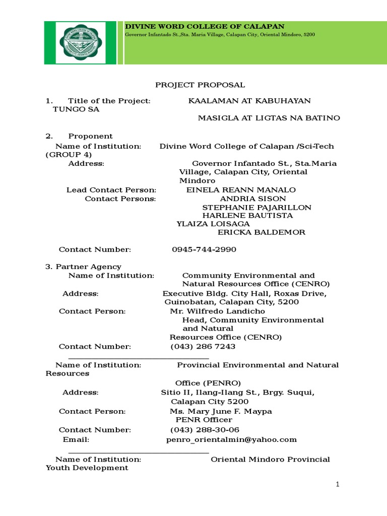 Project Proposal | PDF | Biodiversity | Sustainability