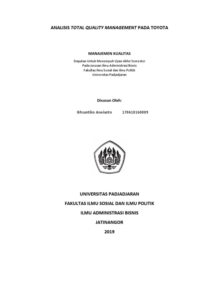 TQM Toyota: Strategi & Implementasi | PDF